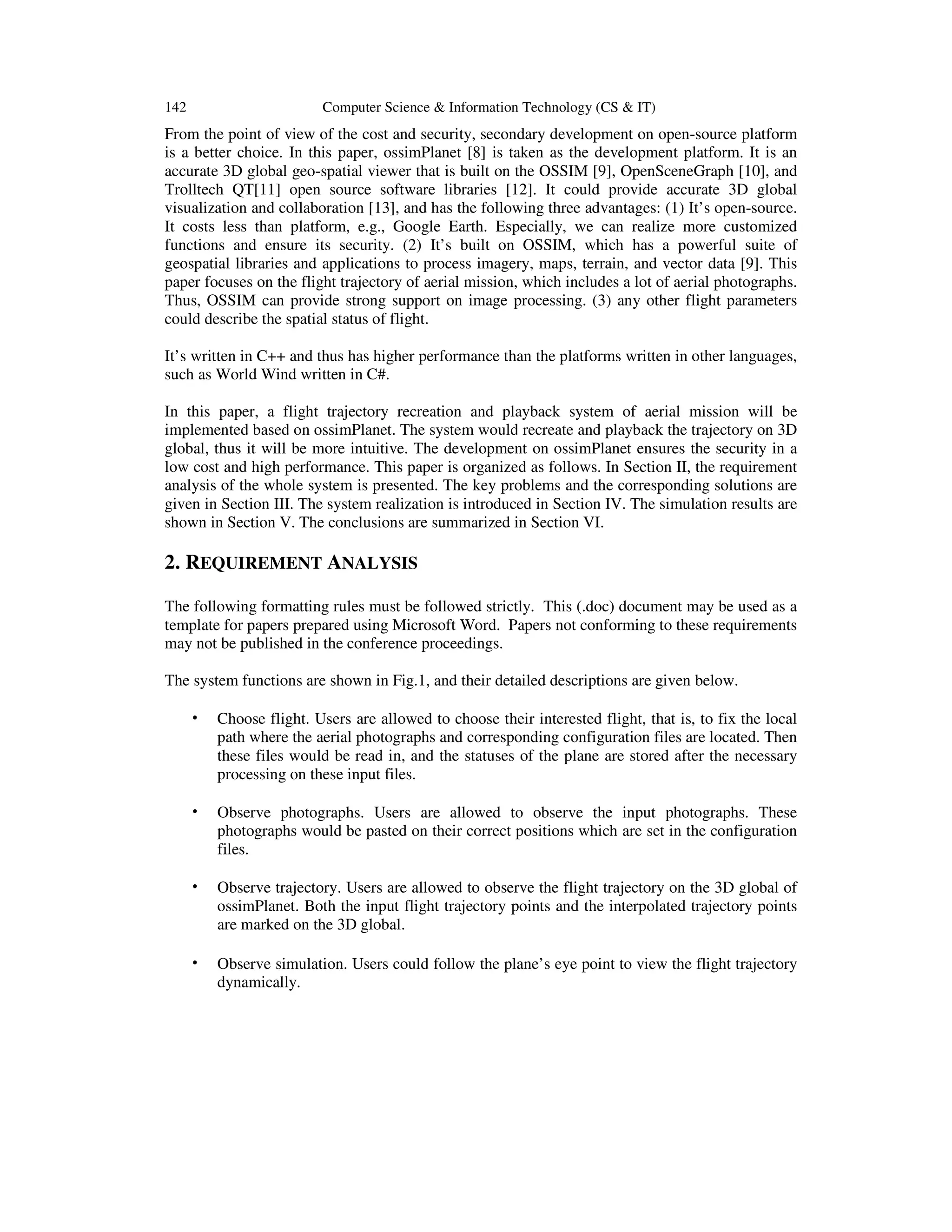 FLIGHT TRAJECTORY RECREATION AND PLAYBACK SYSTEM OF AERIAL MISSION ...