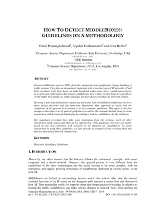 HOW TO DETECT MIDDLEBOXES: GUIDELINES ON A METHODOLOGY | PDF