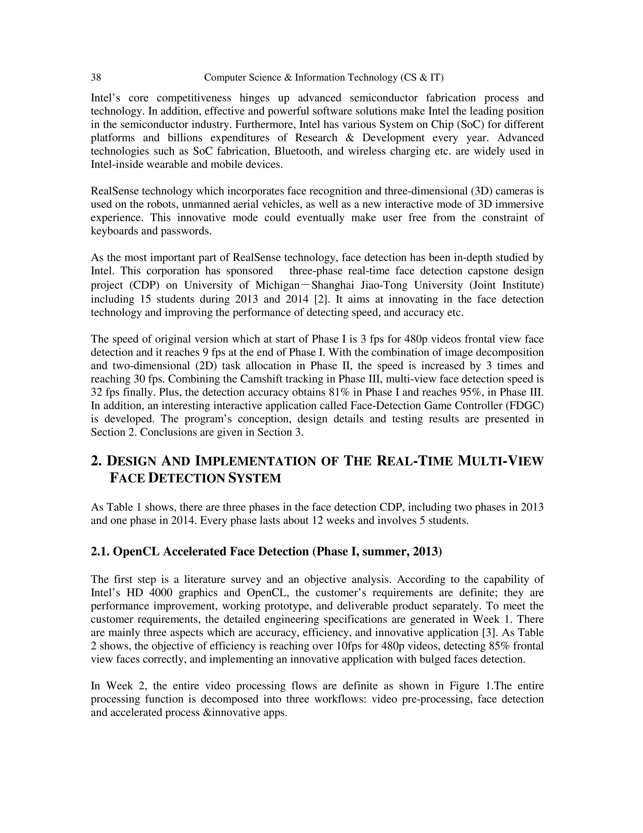 DESIGN AND IMPLEMENTATION OF INTEL-SPONSORED REAL-TIME MULTIVIEW FACE DETECTION SYSTEM | PDF