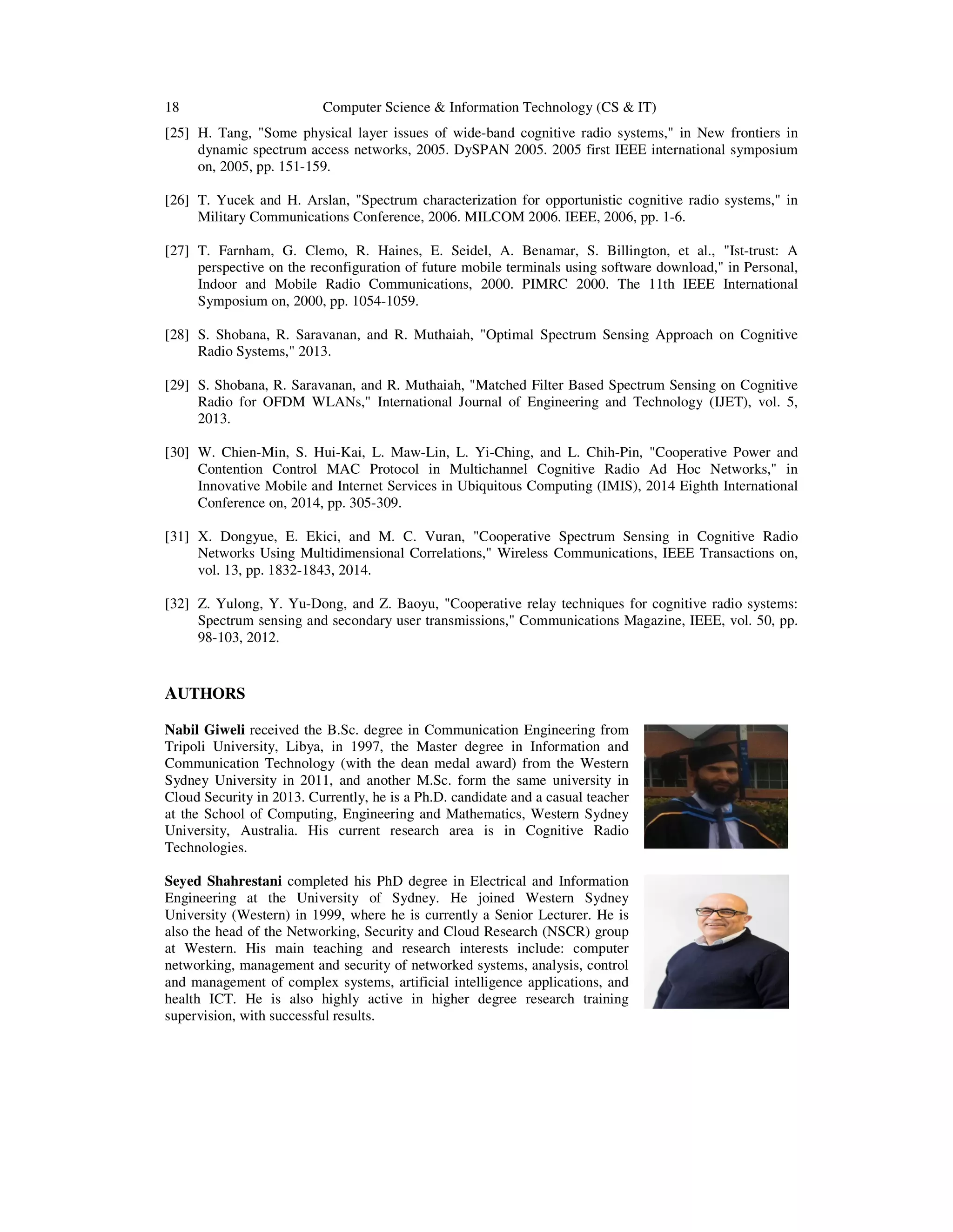 Spectrum Sensing in Cognitive Radio Networks : QoS Considerations | PDF