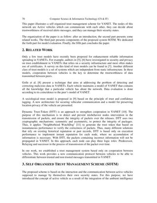 SOTM : A Self Organized Trust Management System for VANET | PDF | Computer Networking | Computing