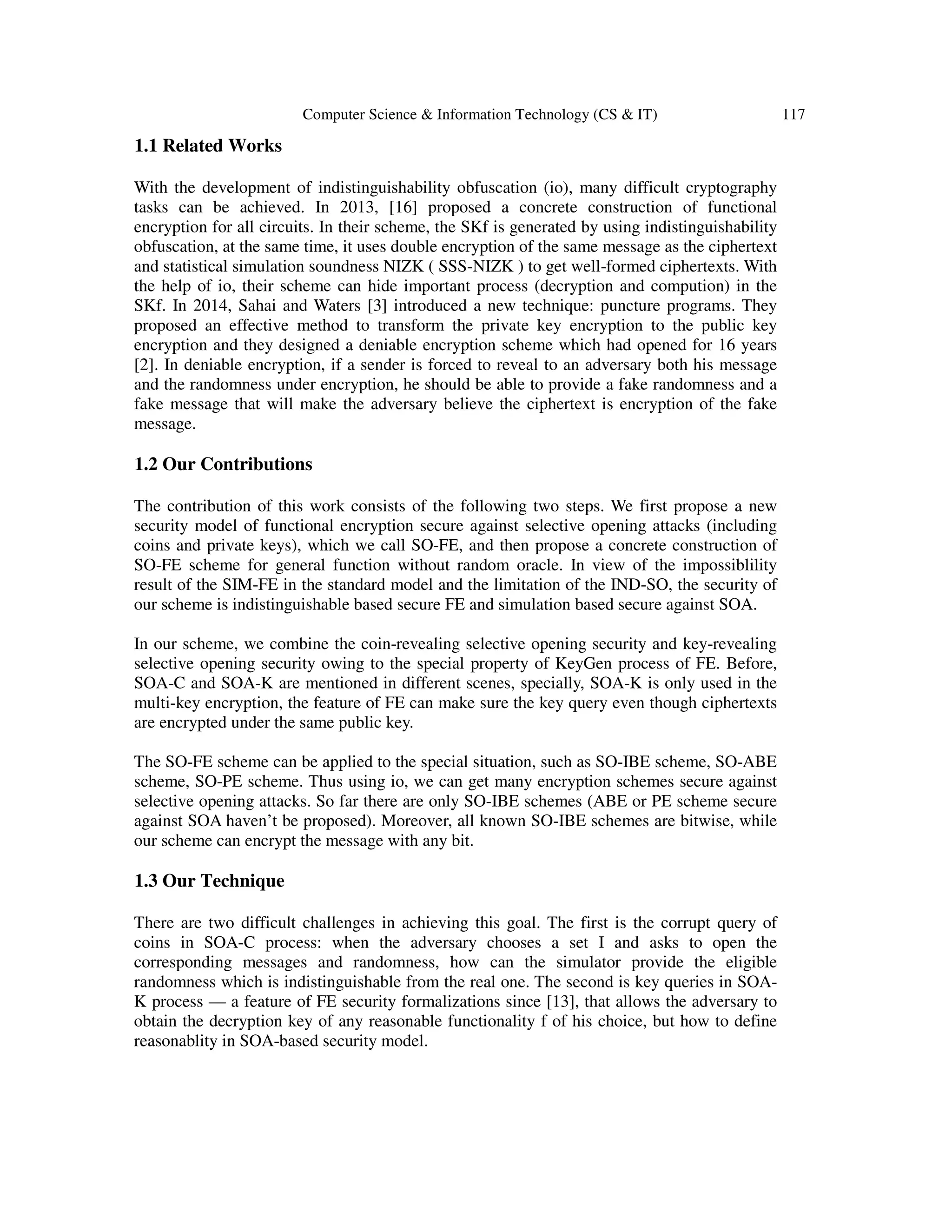 Selective Opening Secure Functional Encryption | PDF