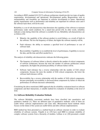 RELIABILITY EVALUATION OF SOFTWARE ARCHITECTURE STYLES | PDF