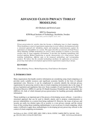 ADVANCED CLOUD PRIVACY THREAT MODELING | PDF