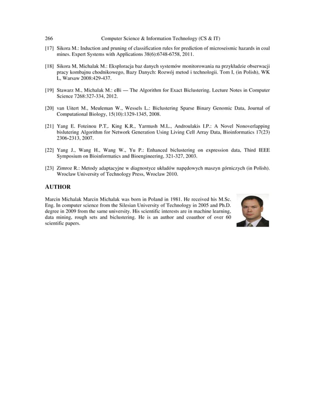 APPLICATION OF BICLUSTERING TECHNIQUE IN MACHINE MONITORING | PDF