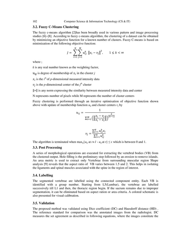 SEGMENTATION AND LABELLING OF HUMAN SPINE MR IMAGES USING FUZZY CLUSTERING | PDF