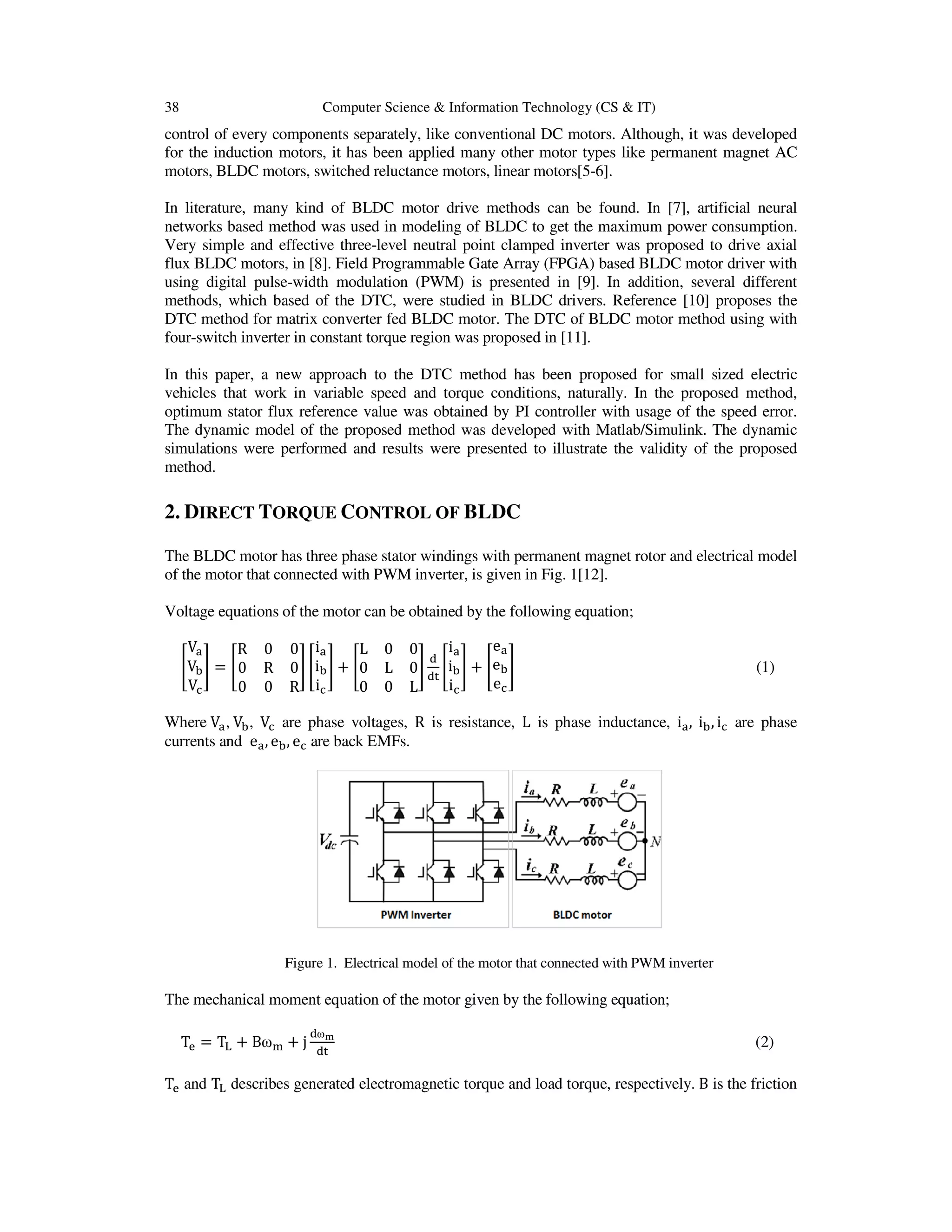 A NEW APPROACH TO DTC METHOD FOR BLDC MOTOR ADJUSTABLE SPEED DRIVES | PDF