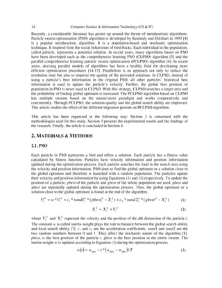 EFFECTS OF THE DIFFERENT MIGRATION PERIODS ON PARALLEL MULTI-SWARM PSO | PDF