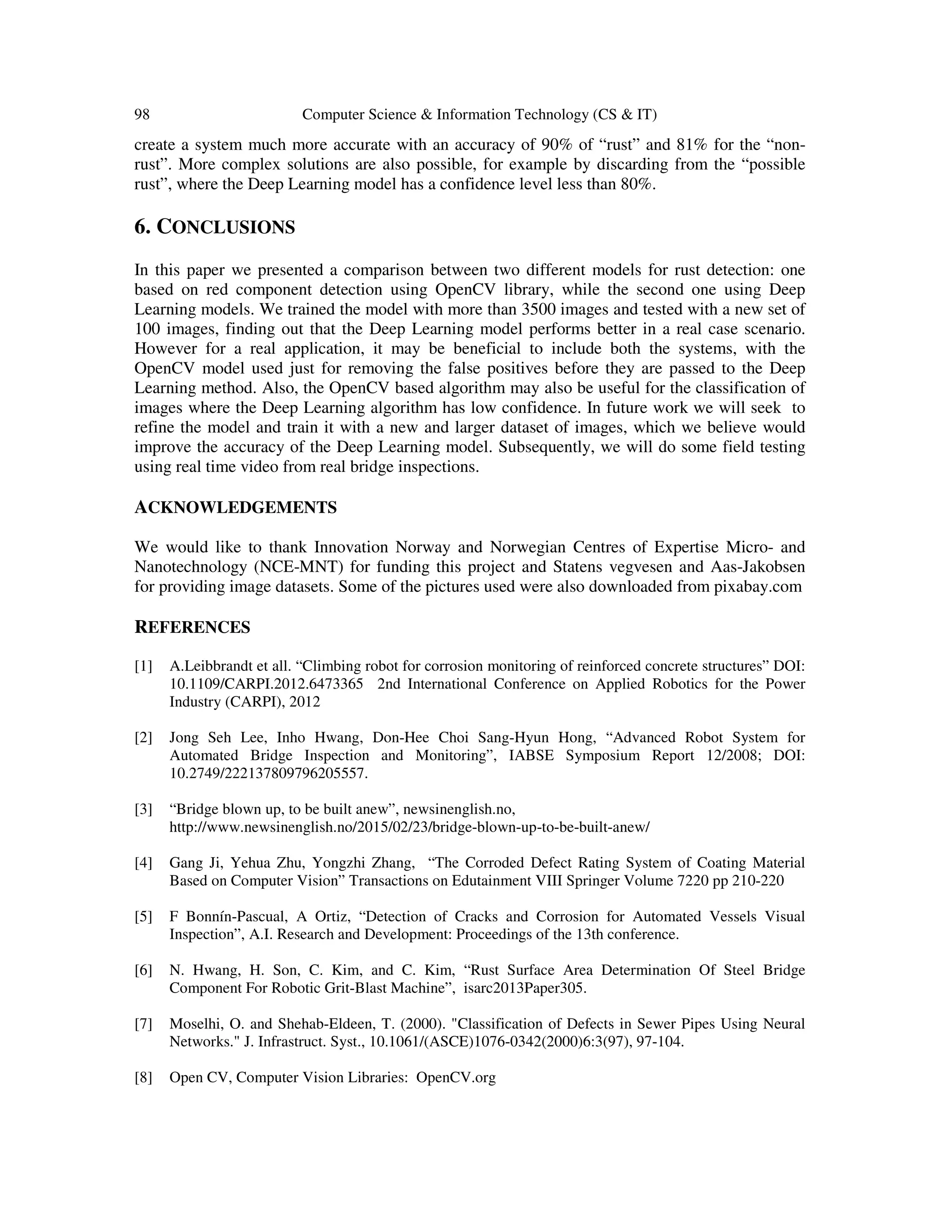 Corrosion Detection Using A.I : A Comparison of Standard Computer Vision Techniques and Deep ...