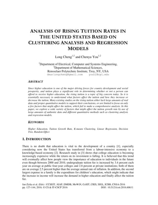 Analysis of Rising Tutition Rates in The United States Based on ...