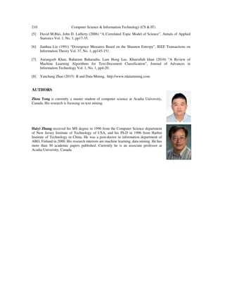 A Text Mining Research Based on LDA Topic Modelling | PDF