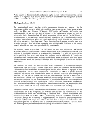 MANAGEMENT ARCHITECTURE FOR DYNAMIC FEDERATED IDENTITY MANAGEMENT | PDF