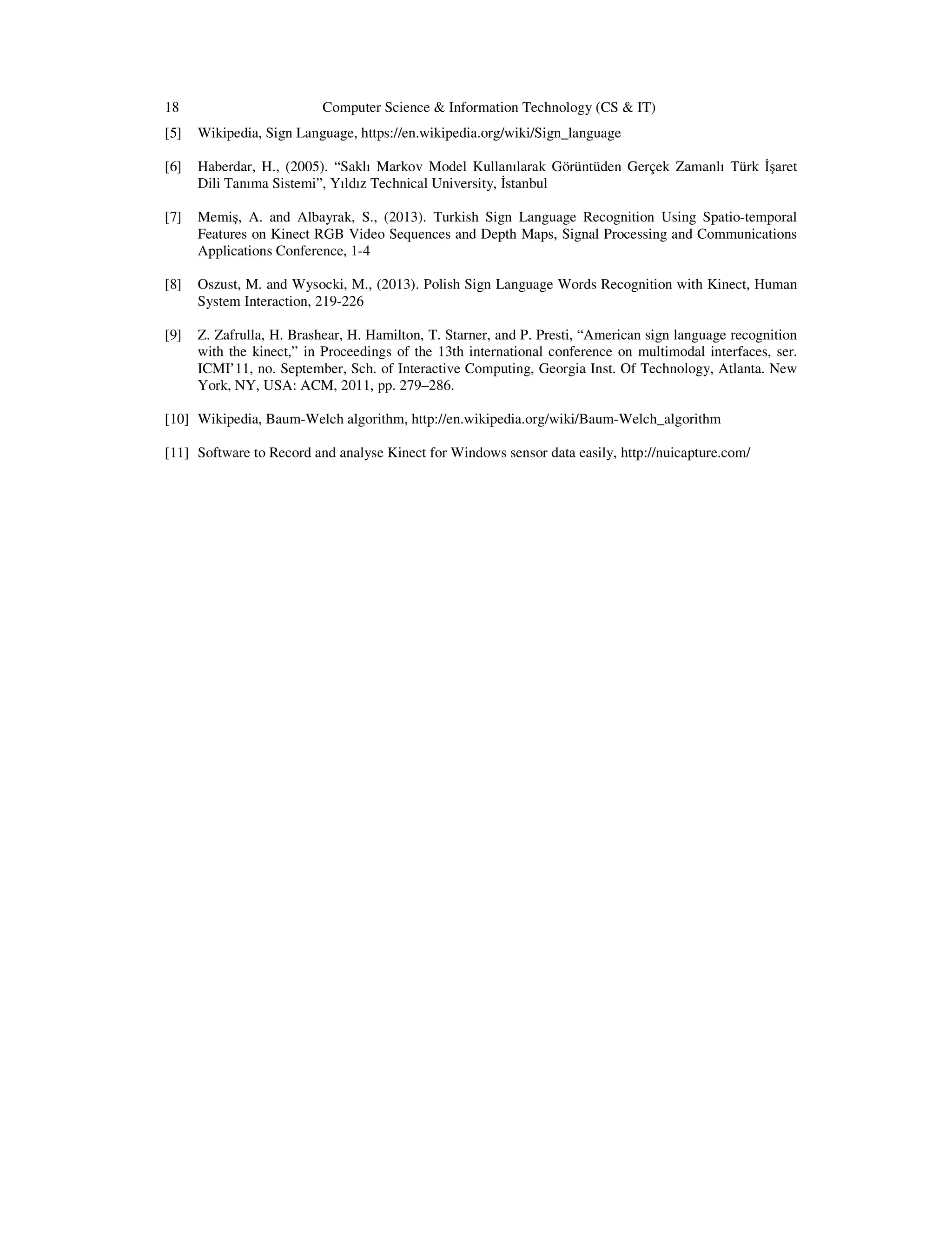 TURKISH SIGN LANGUAGE RECOGNITION USING HIDDEN MARKOV MODEL | PDF