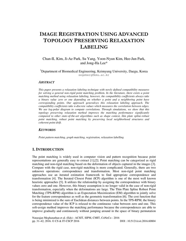 IMAGE REGISTRATION USING ADVANCED TOPOLOGY PRESERVING RELAXATION LABELING | PDF