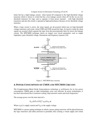 Analysis of CMOS and MTCMOS Circuits Using 250 Nano Meter Technology | PDF