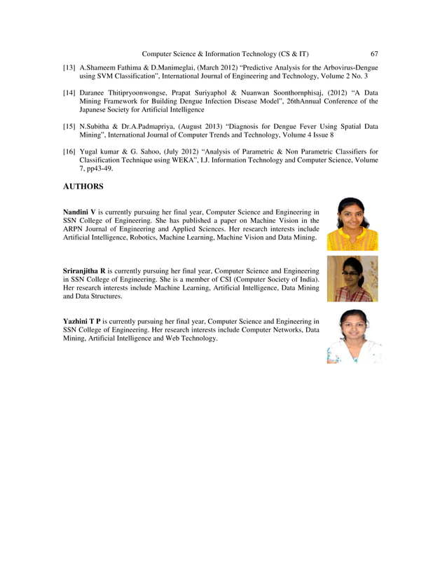 DENGUE DETECTION AND PREDICTION SYSTEM USING DATA MINING WITH FREQUENCY ANALYSIS | PDF