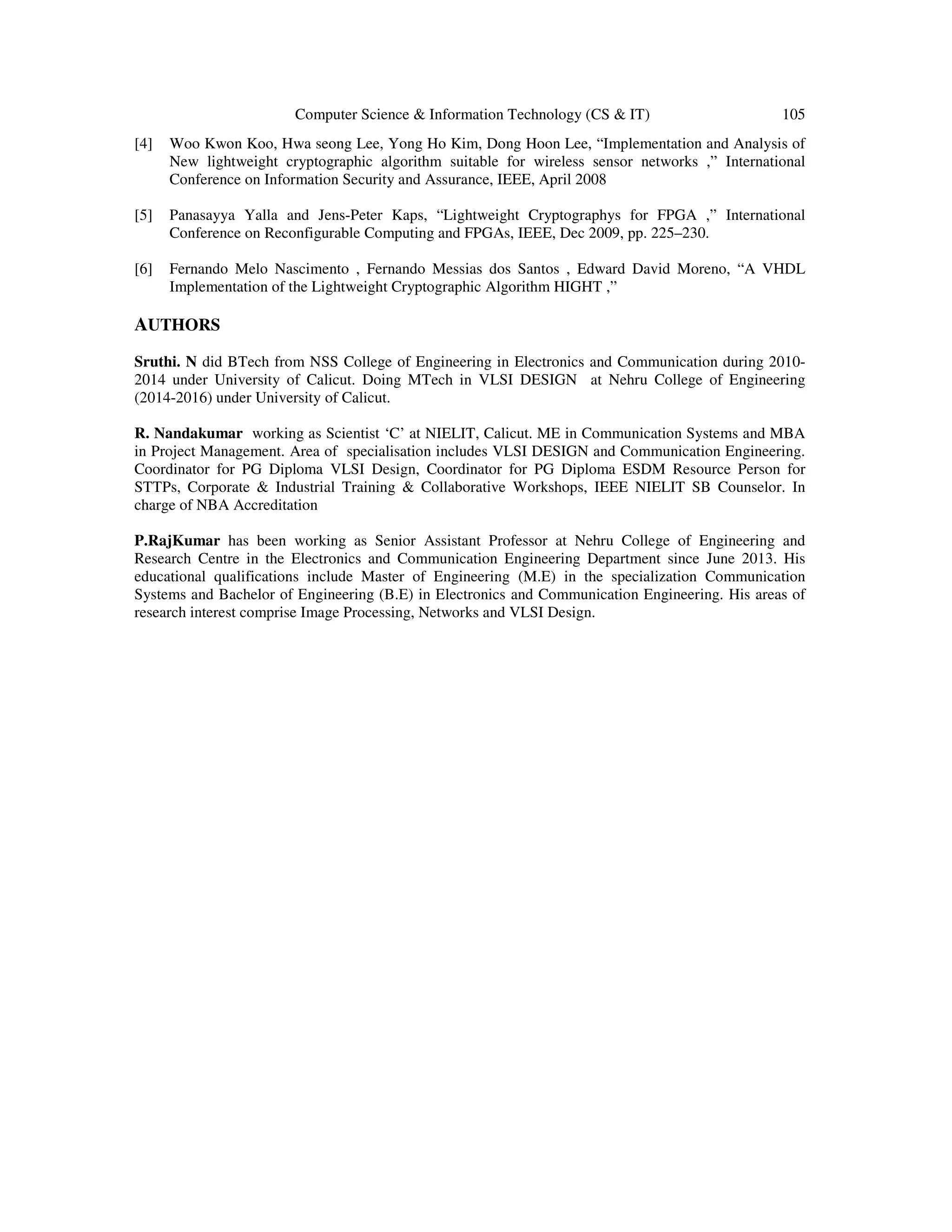 IP CORE DESIGN OF HIGHT LIGHTWEIGHT CIPHER AND ITS IMPLEMENTATION | PDF