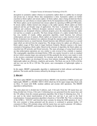 IP CORE DESIGN OF HIGHT LIGHTWEIGHT CIPHER AND ITS IMPLEMENTATION | PDF