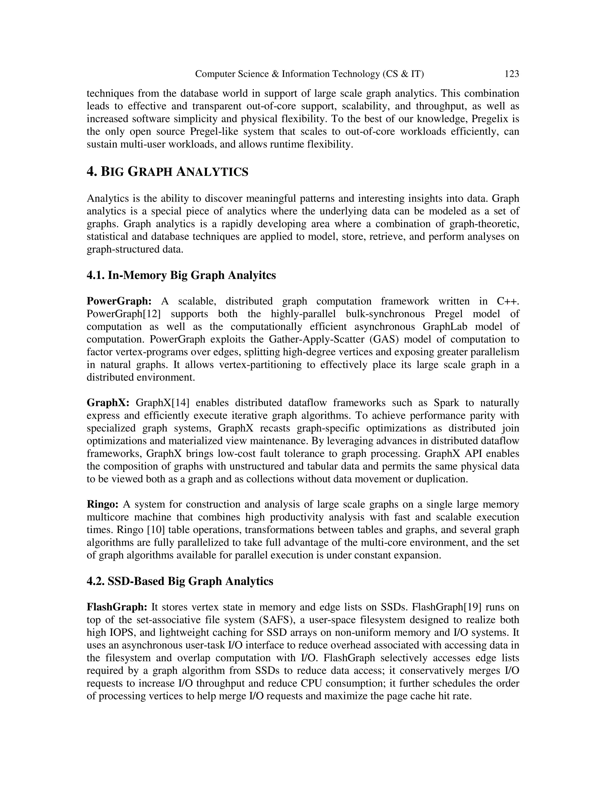 BIG GRAPH: TOOLS, TECHNIQUES, ISSUES, CHALLENGES AND FUTURE DIRECTIONS | PDF