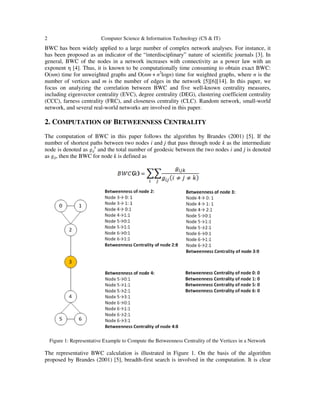 ALTERNATIVES TO BETWEENNESS CENTRALITY: A MEASURE OF CORRELATION COEFFICIENT | PDF