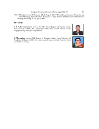 RECOGNITION OF RECAPTURED IMAGES USING PHYSICAL BASED FEATURES | PDF | Photo Editing Software ...