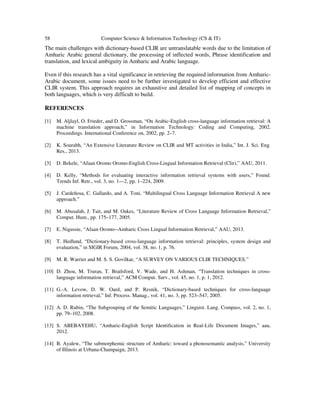 DICTIONARY BASED AMHARIC-ARABIC CROSS LANGUAGE INFORMATION RETRIEVAL | PDF