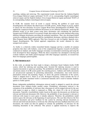 DICTIONARY BASED AMHARIC-ARABIC CROSS LANGUAGE INFORMATION RETRIEVAL | PDF