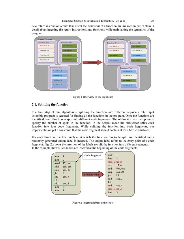 RETURN ORIENTED OBFUSCATION | PDF