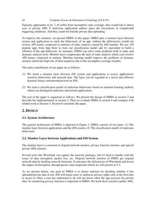 DMIA: A MALWARE DETECTION SYSTEM ON IOS PLATFORM | PDF