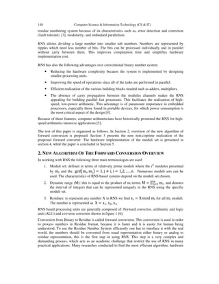 A BINARY TO RESIDUE CONVERSION USING NEW PROPOSED NON-COPRIME MODULI SET | PDF