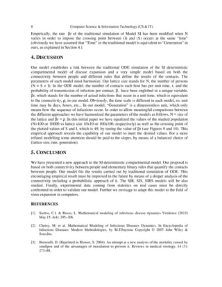 THE SUSCEPTIBLE-INFECTIOUS MODEL OF DISEASE EXPANSION ANALYZED UNDER THE SCOPE OF CONNECTIVITY ...