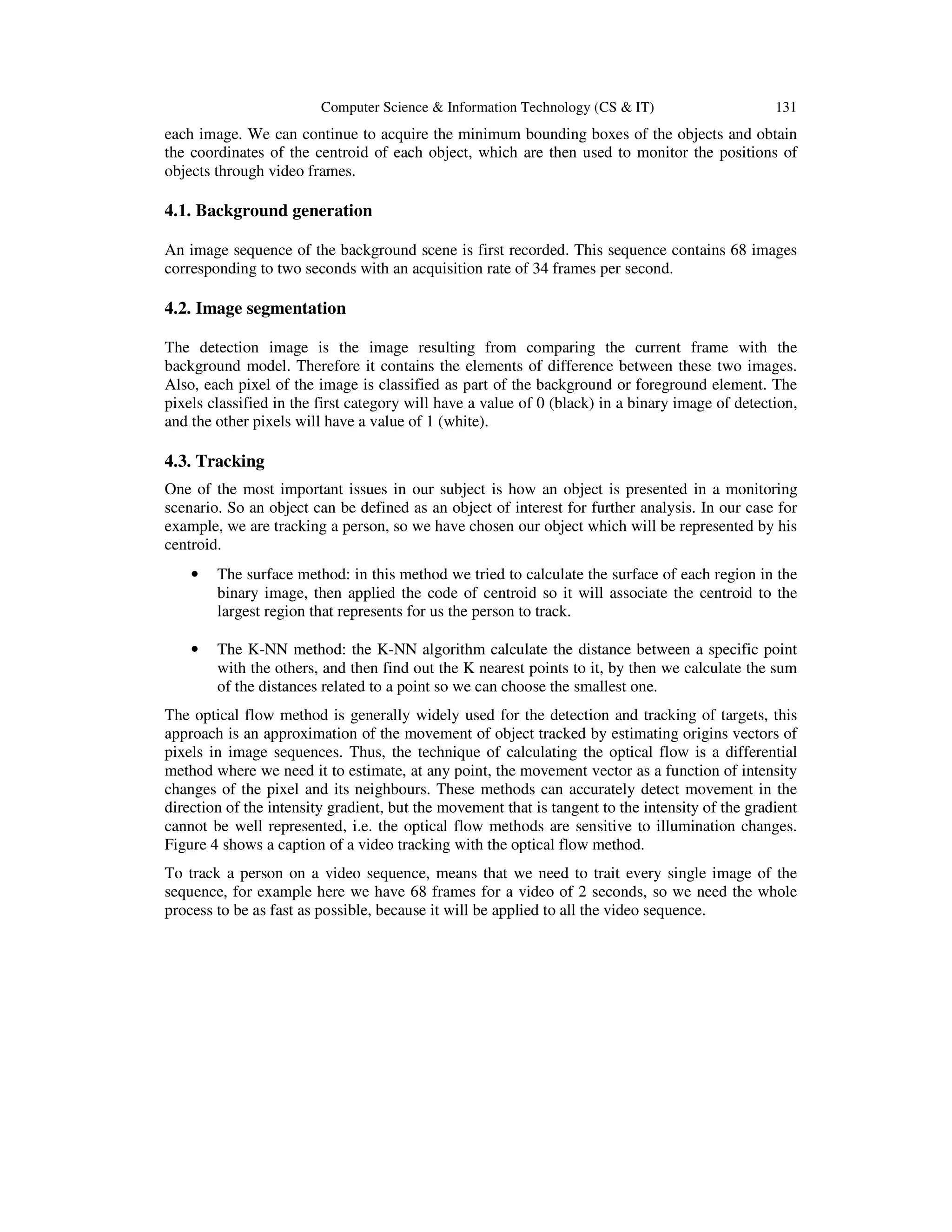 A NOVEL BACKGROUND SUBTRACTION ALGORITHM FOR PERSON TRACKING BASED ON K-NN | PDF