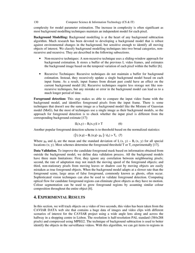 A NOVEL BACKGROUND SUBTRACTION ALGORITHM FOR PERSON TRACKING BASED ON K-NN | PDF