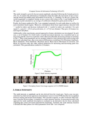 SPONTANEOUS SMILE DETECTION WITH APPLICATION OF LANDMARK POINTS SUPPORTED BY VISUAL INDICATIONS ...