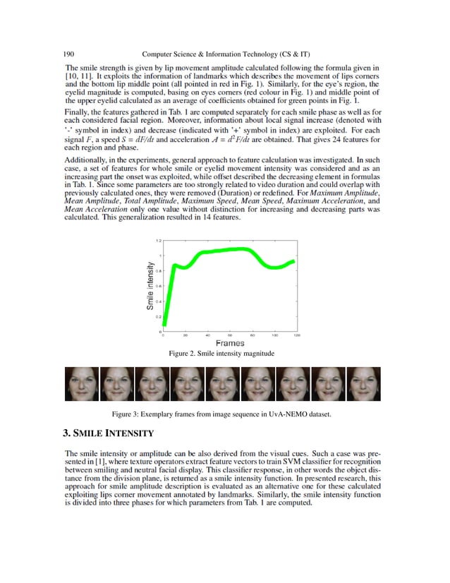 SPONTANEOUS SMILE DETECTION WITH APPLICATION OF LANDMARK POINTS SUPPORTED BY VISUAL INDICATIONS ...