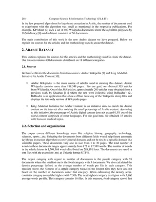 Arabic Dataset for Automatic Keyphrase Extraction | PDF