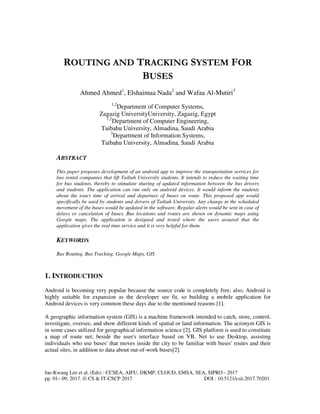 Routing and Tracking System for Buses | PDF