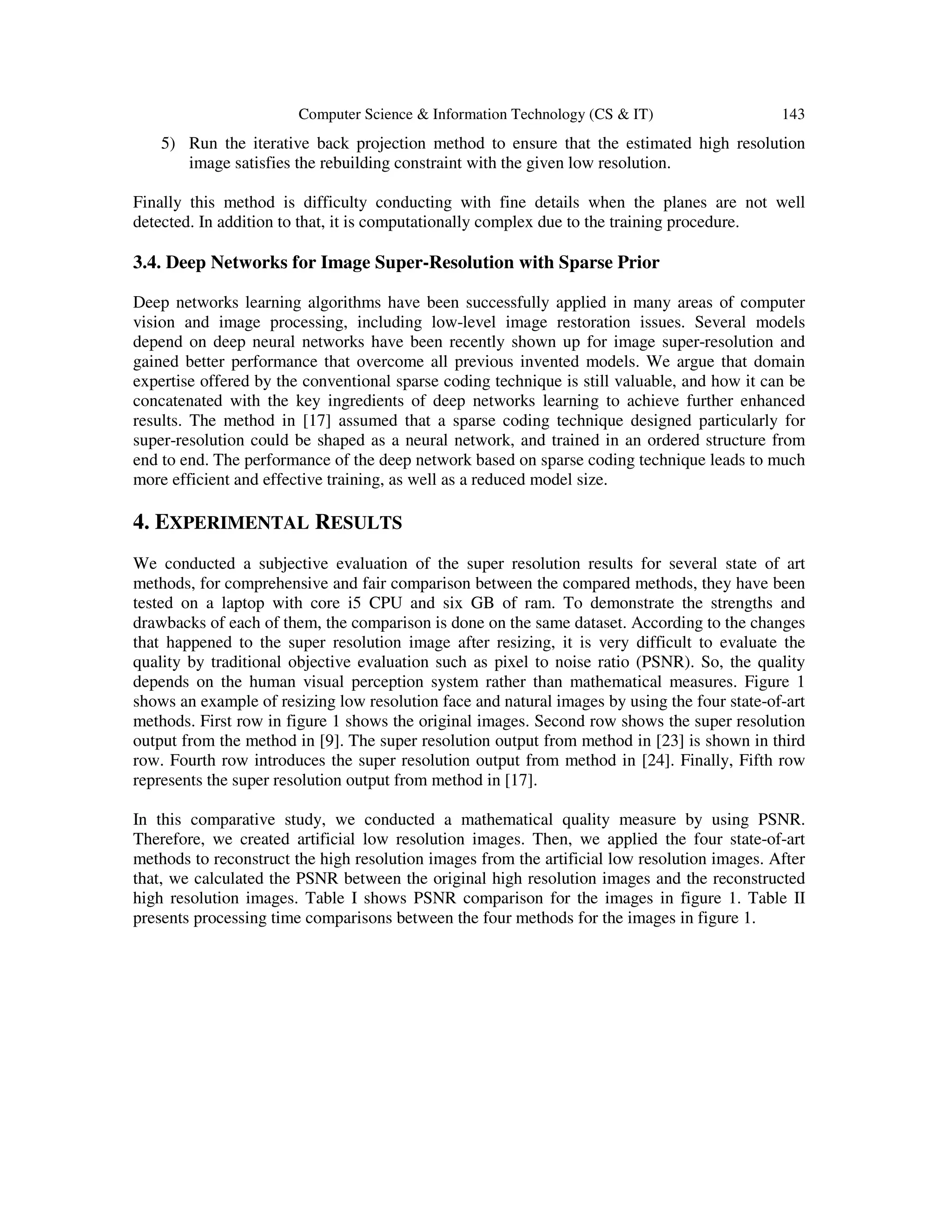 SINGLE IMAGE SUPER RESOLUTION: A COMPARATIVE STUDY | PDF