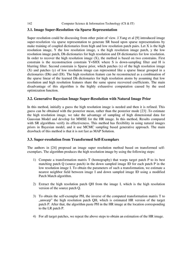 SINGLE IMAGE SUPER RESOLUTION: A COMPARATIVE STUDY | PDF