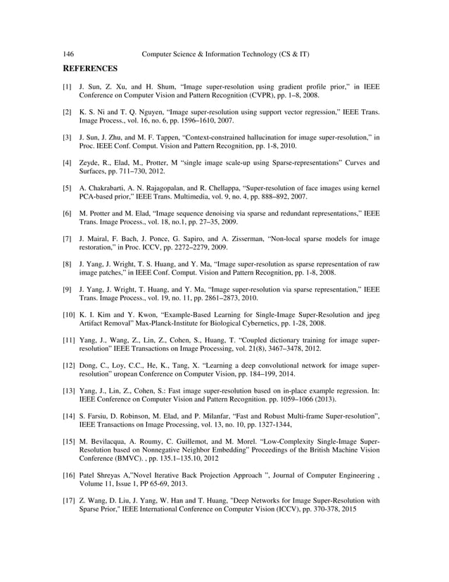 SINGLE IMAGE SUPER RESOLUTION: A COMPARATIVE STUDY | PDF