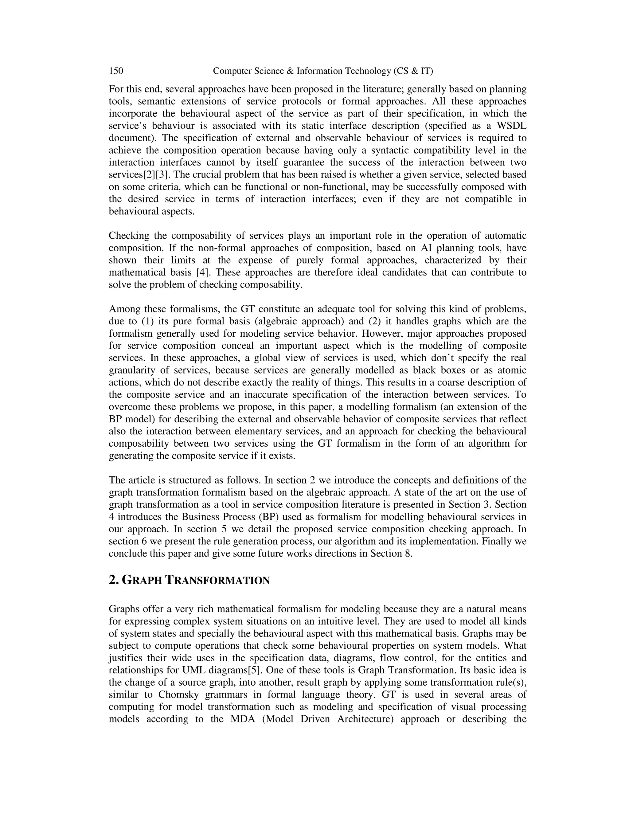 CHECKING BEHAVIOURAL COMPATIBILITY IN SERVICE COMPOSITION WITH GRAPH TRANSFORMATION | PDF