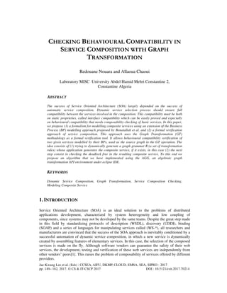 CHECKING BEHAVIOURAL COMPATIBILITY IN SERVICE COMPOSITION WITH GRAPH TRANSFORMATION | PDF