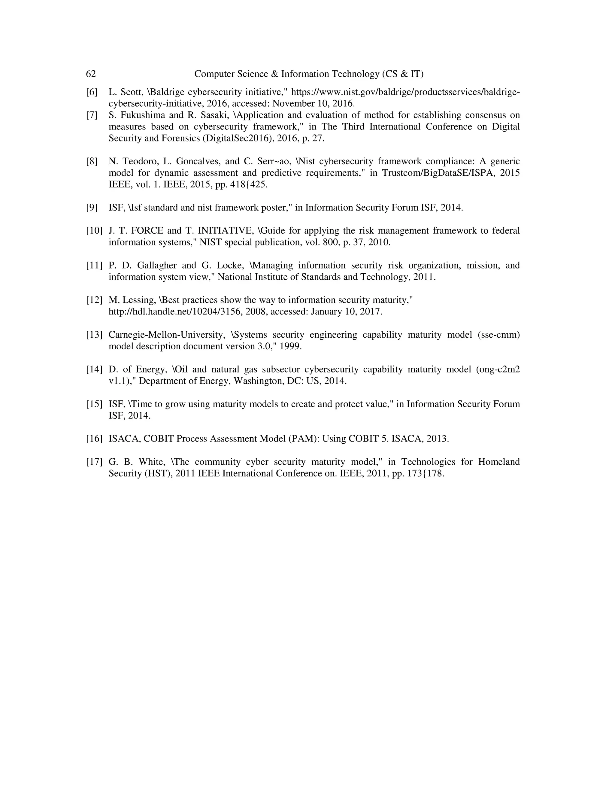 INFORMATION SECURITY MATURITY MODEL FOR NIST CYBER SECURITY FRAMEWORK ...