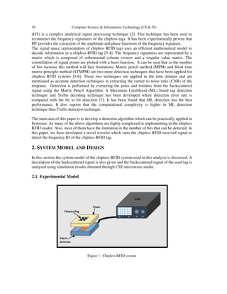 A NOVEL ADAPTIVE - WAVELET BASED DETECTION ALGORITHM FOR CHIPLESS RFID SYSTEM | PDF
