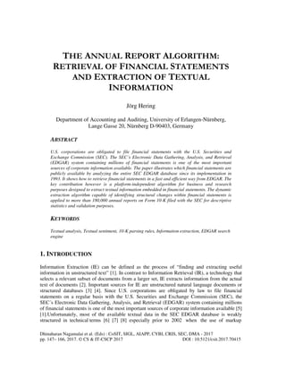 THE ANNUAL REPORT ALGORITHM: RETRIEVAL OF FINANCIAL STATEMENTS AND ...