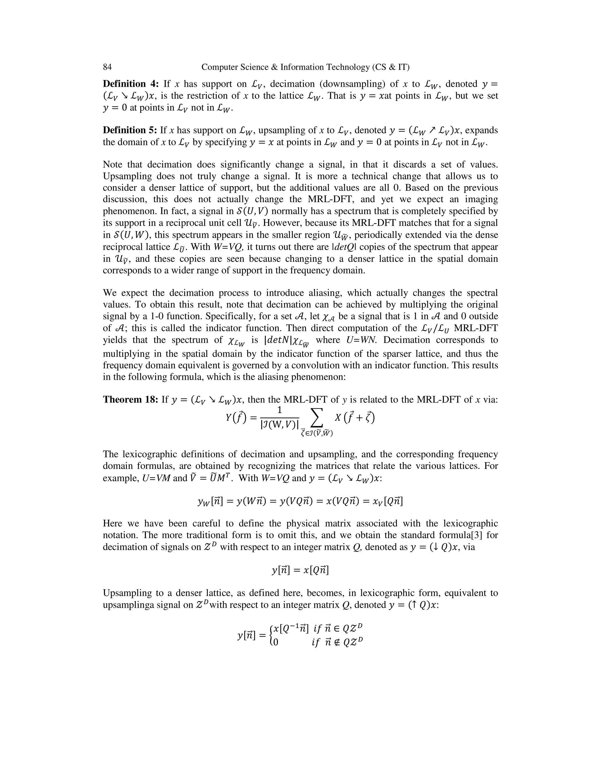 Multi Resolution Lattice Discrete Fourier Transform Mrl Dft Pdf