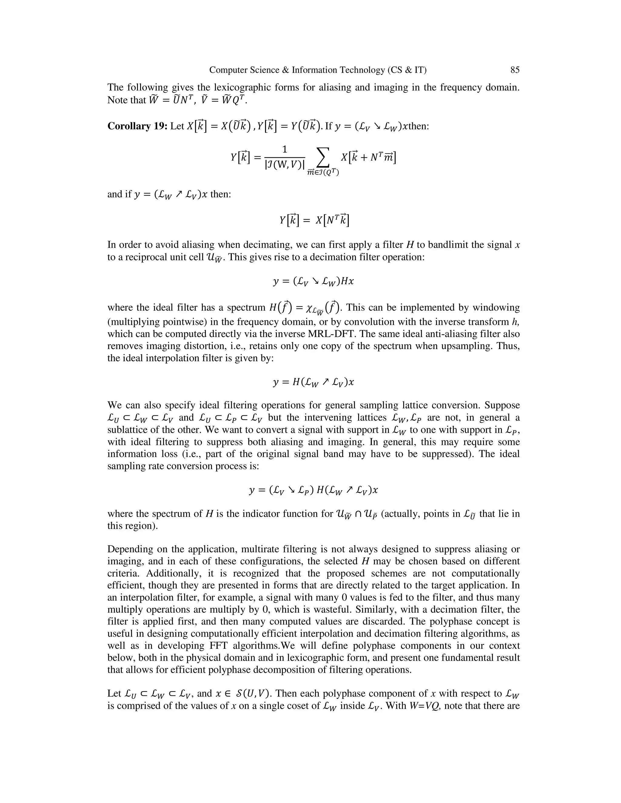 Multi Resolution Lattice Discrete Fourier Transform Mrl Dft Pdf
