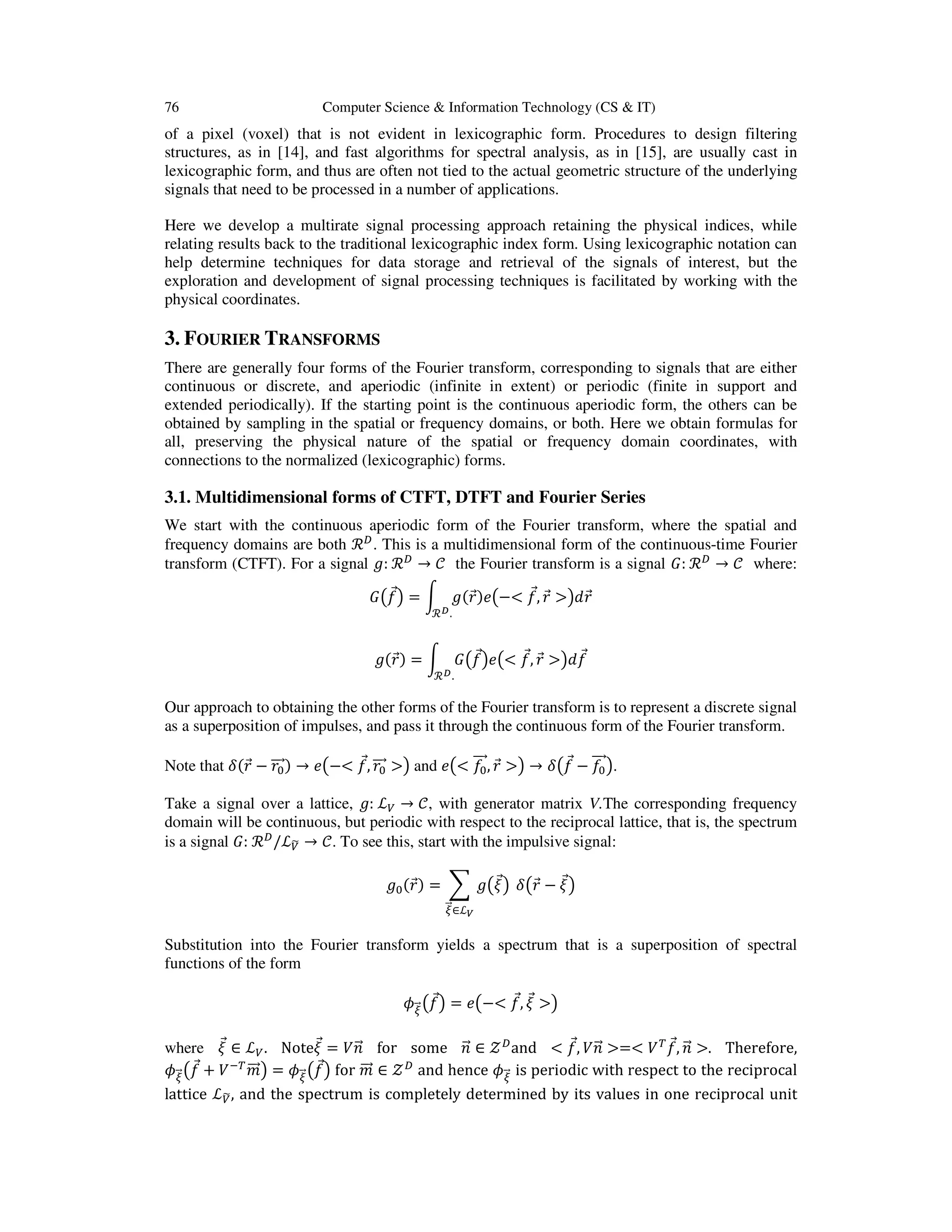 Multi Resolution Lattice Discrete Fourier Transform Mrl Dft Pdf