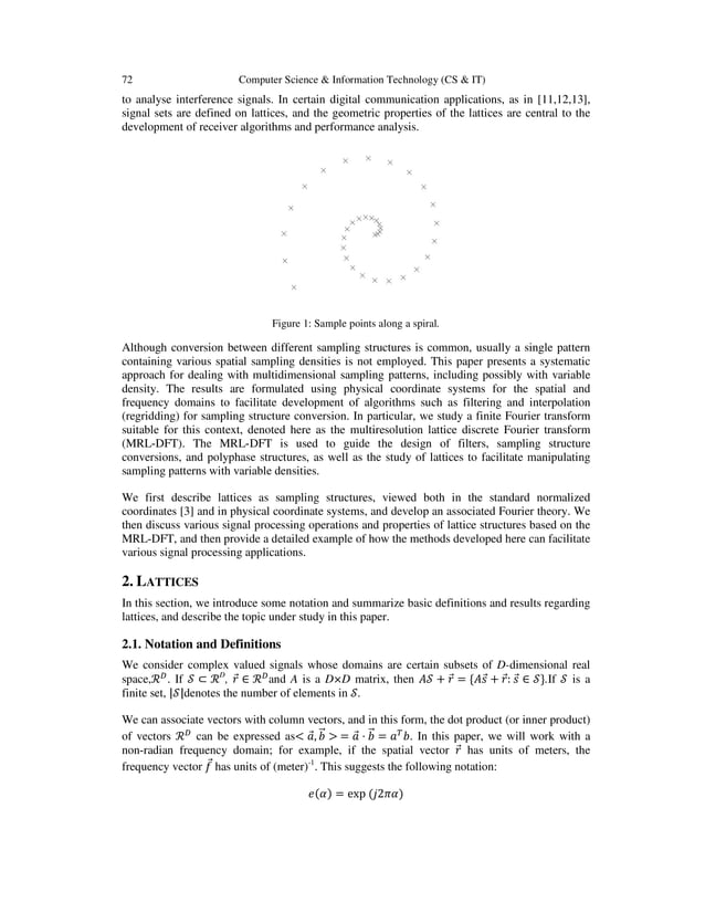 Multi Resolution Lattice Discrete Fourier Transform Mrl Dft Pdf