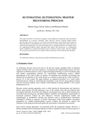 AUTOMATING AUTOMATION: MASTER MENTORING PROCESS | PDF